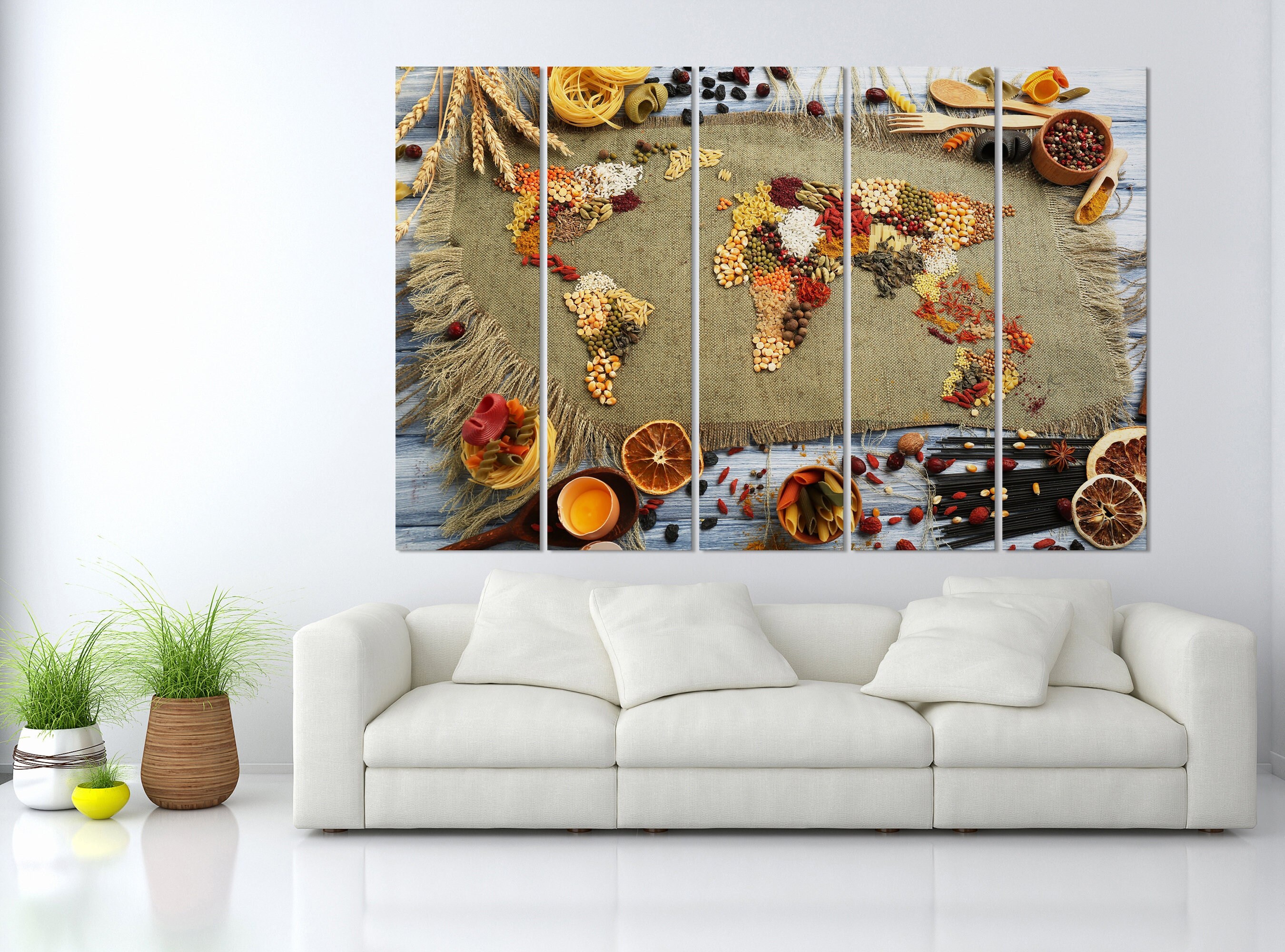 World Map Wall Art Wall Collage Kit Kitchen Decor World Map - Etsy Canada