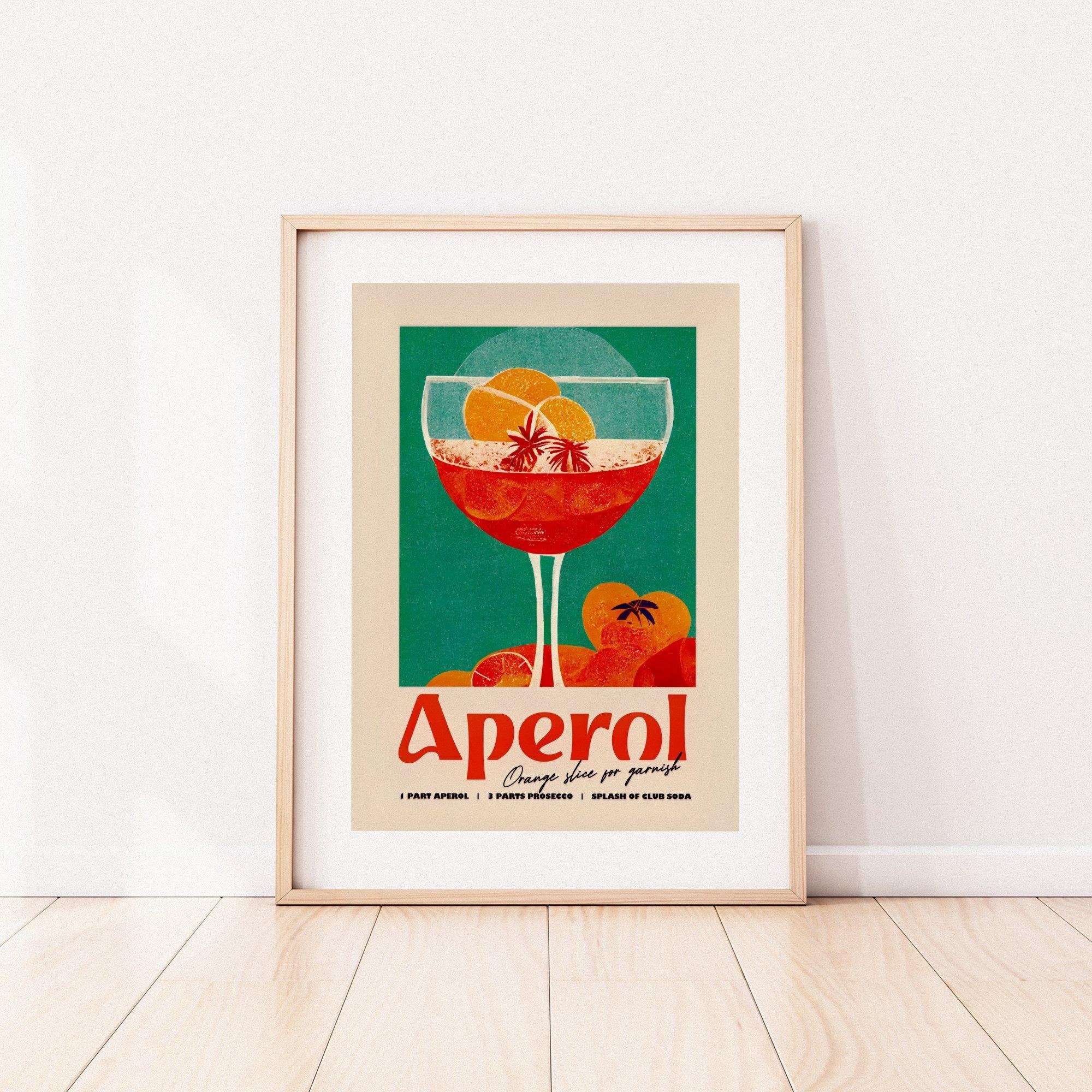 Retro Aperol Spritz Poster Holiday Print Homebar Kitchen Bar Prints ...