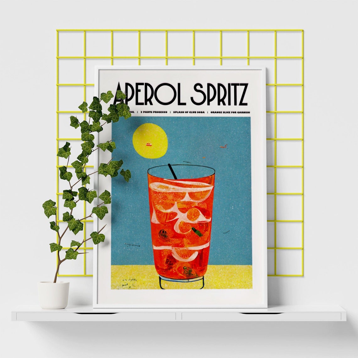 Retro Aperol Spritz Poster Sunshine Homebar Kitchen Bar - Etsy