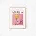 Mimosa Retro Cocktail Poster Breakfast Cocktail Pink Bar Prints Vintage ...