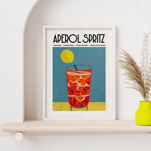 Retro Aperol Spritz Poster Sunshine Homebar | Kitchen Bar Prints ...