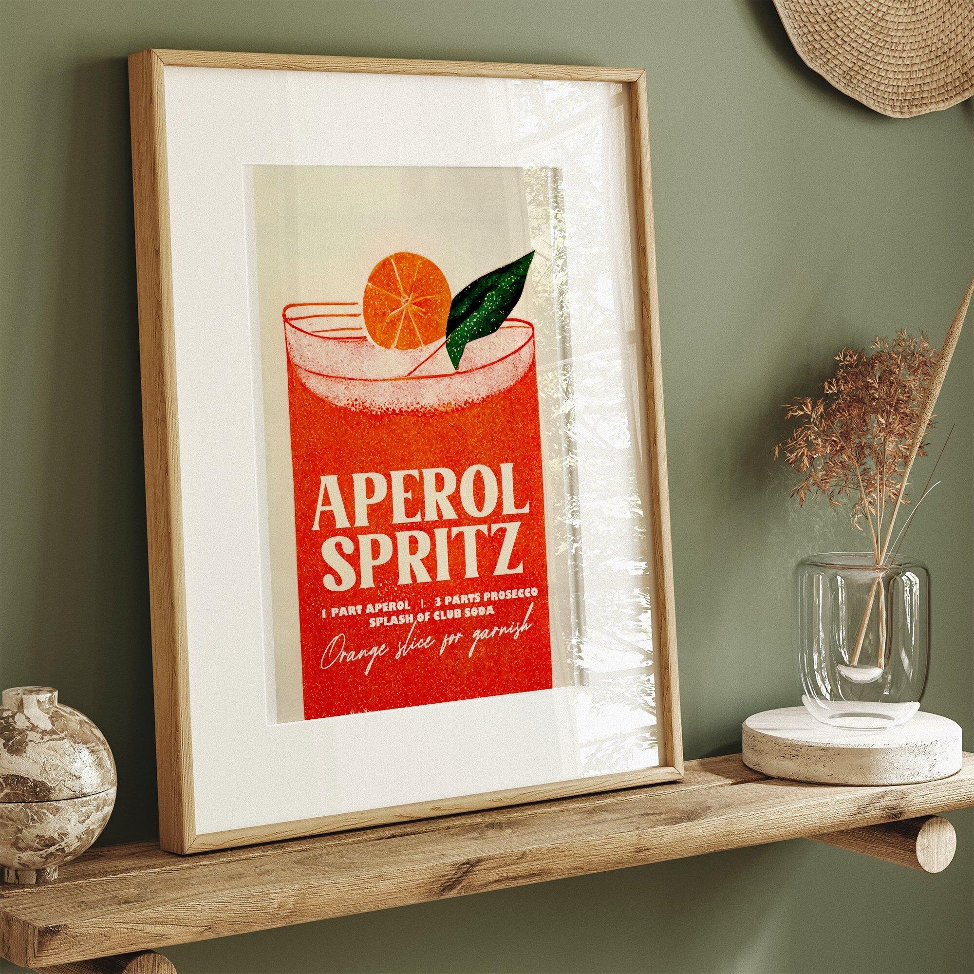 Retro Aperol Spritz Poster Big Big Glass Homebar Kitchen Bar - Etsy