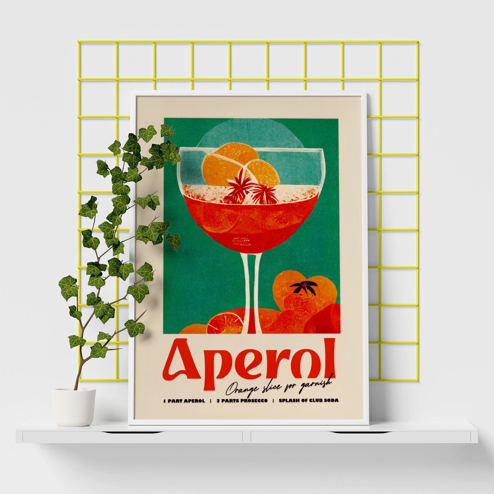 Retro Aperol Spritz Poster Holiday Print Homebar Kitchen Bar Prints ...