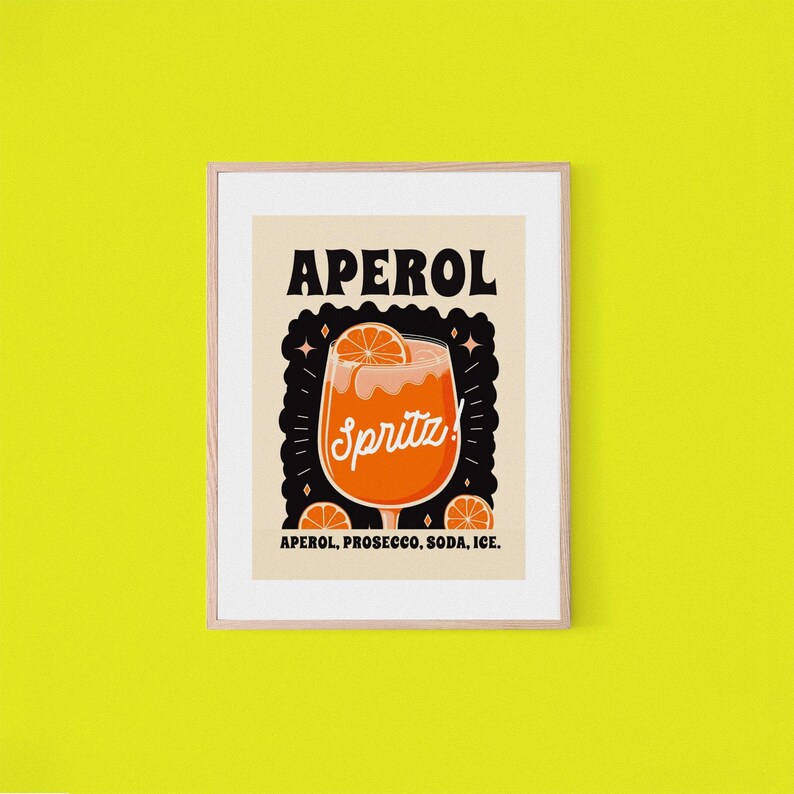 Aperol Prosecco Soda Ice Summer Cocktail 70s Retro Aperol Cocktail ...