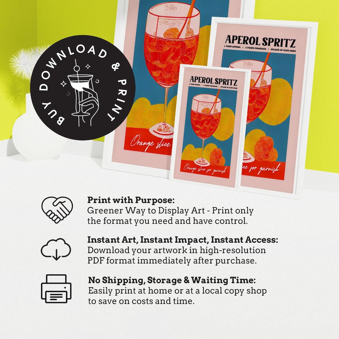 Retro Aperol Spritz Poster Aperol Pink View Homebar Kitchen - Etsy