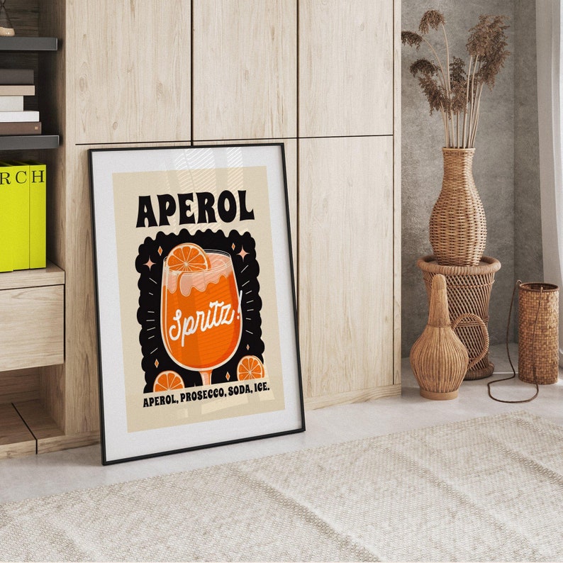 Aperol Prosecco Soda Ice Summer Cocktail 70s Retro Aperol Cocktail ...