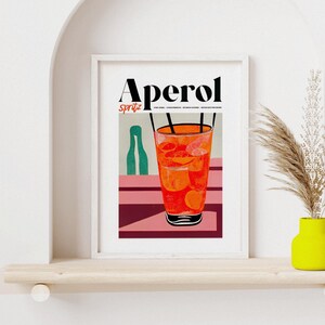 Retro Aperol Spritz Poster Daydrinking Homebar Kitchen Bar Prints ...
