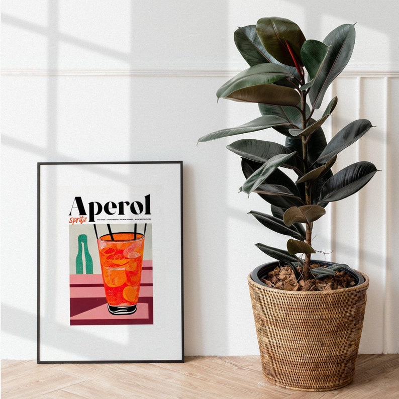 Retro Aperol Spritz Poster Daydrinking Homebar Kitchen Bar Prints ...