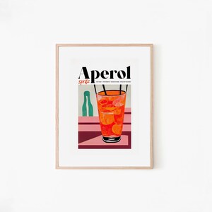 Retro Aperol Spritz Poster Daydrinking Homebar Kitchen Bar Prints ...
