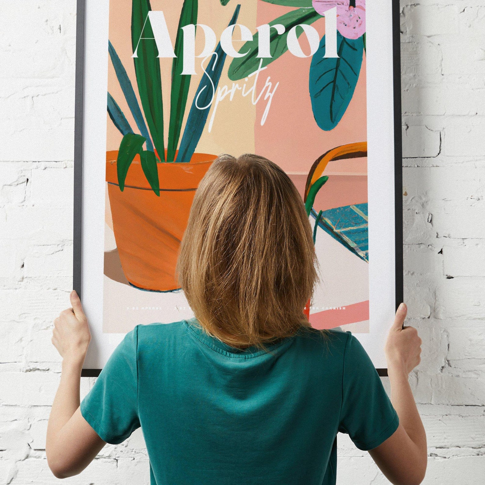 Aperol Spritz Plants and Flowers Cocktail Poster Retro Bar Wall Art ...