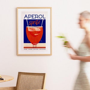 Retro Aperol Spritz Poster 1970s Homebar | Kitchen Bar Prints | Vintage ...
