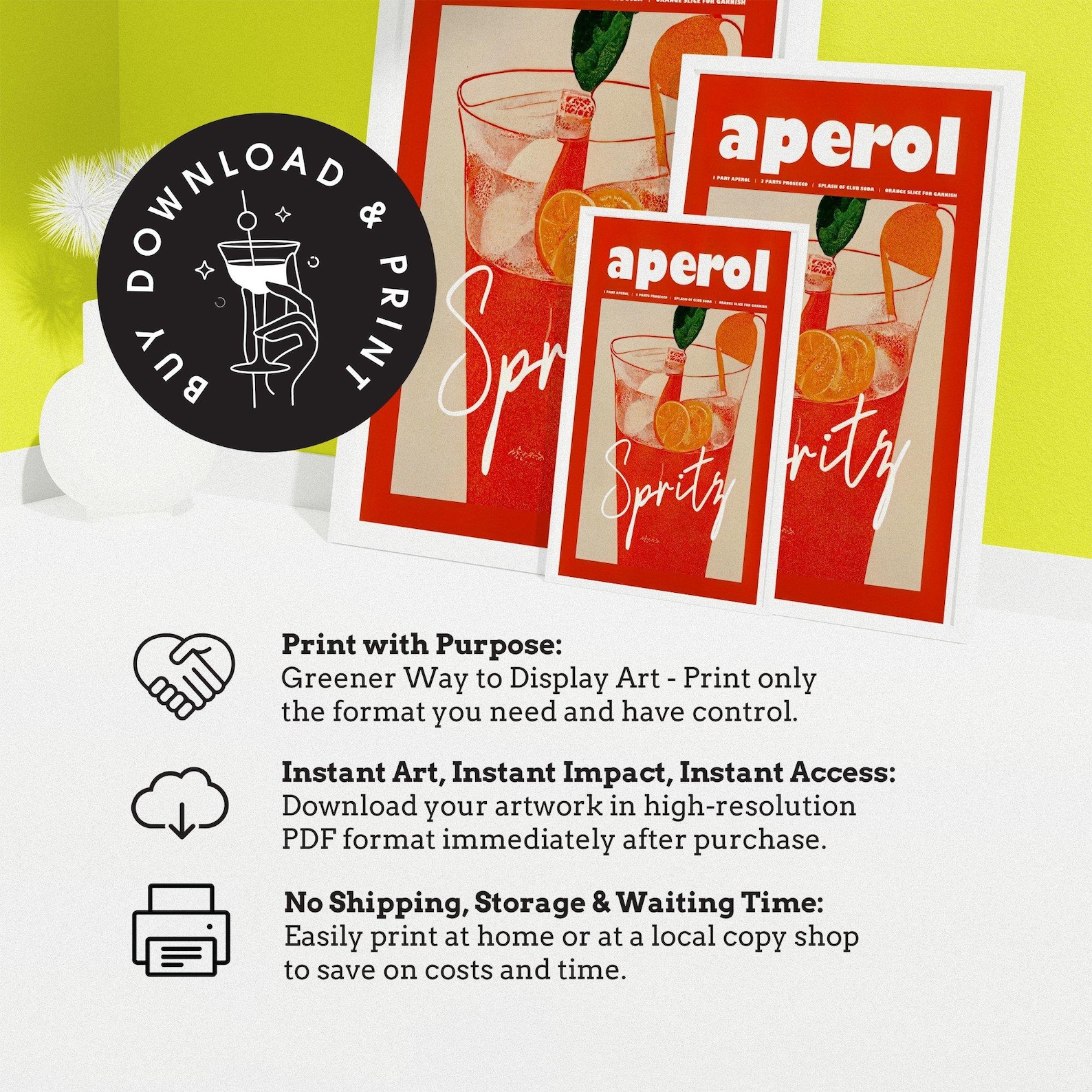 Retro Aperol Spritz Poster Orange Print Homebar Kitchen Bar - Etsy