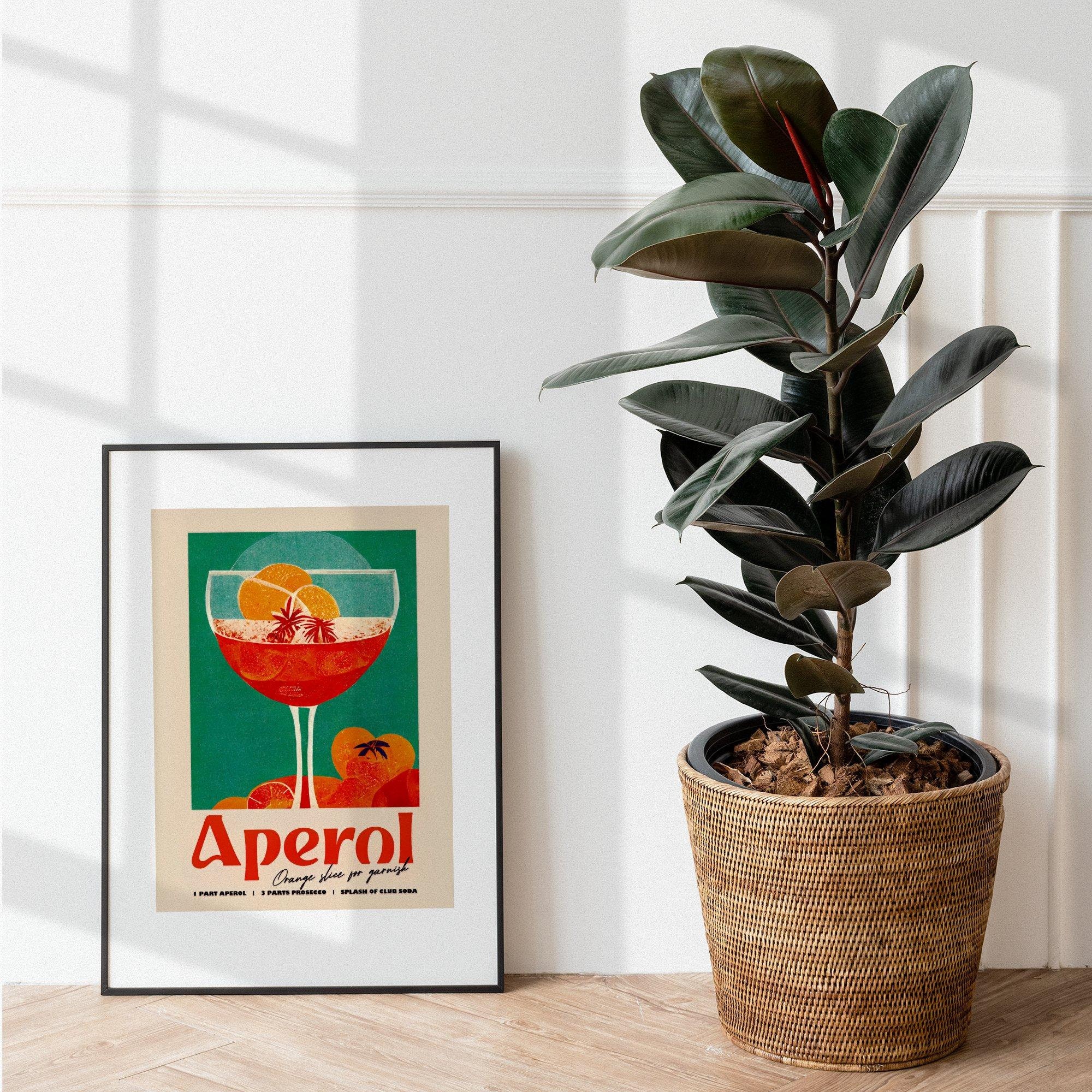 Retro Aperol Spritz Poster Holiday Print Homebar Kitchen Bar Prints ...