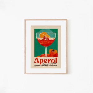 Retro Aperol Spritz Poster Holiday Print Homebar Kitchen Bar Prints ...