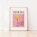 Mimosa Retro Cocktail Poster Breakfast Cocktail Pink Bar Prints Vintage ...