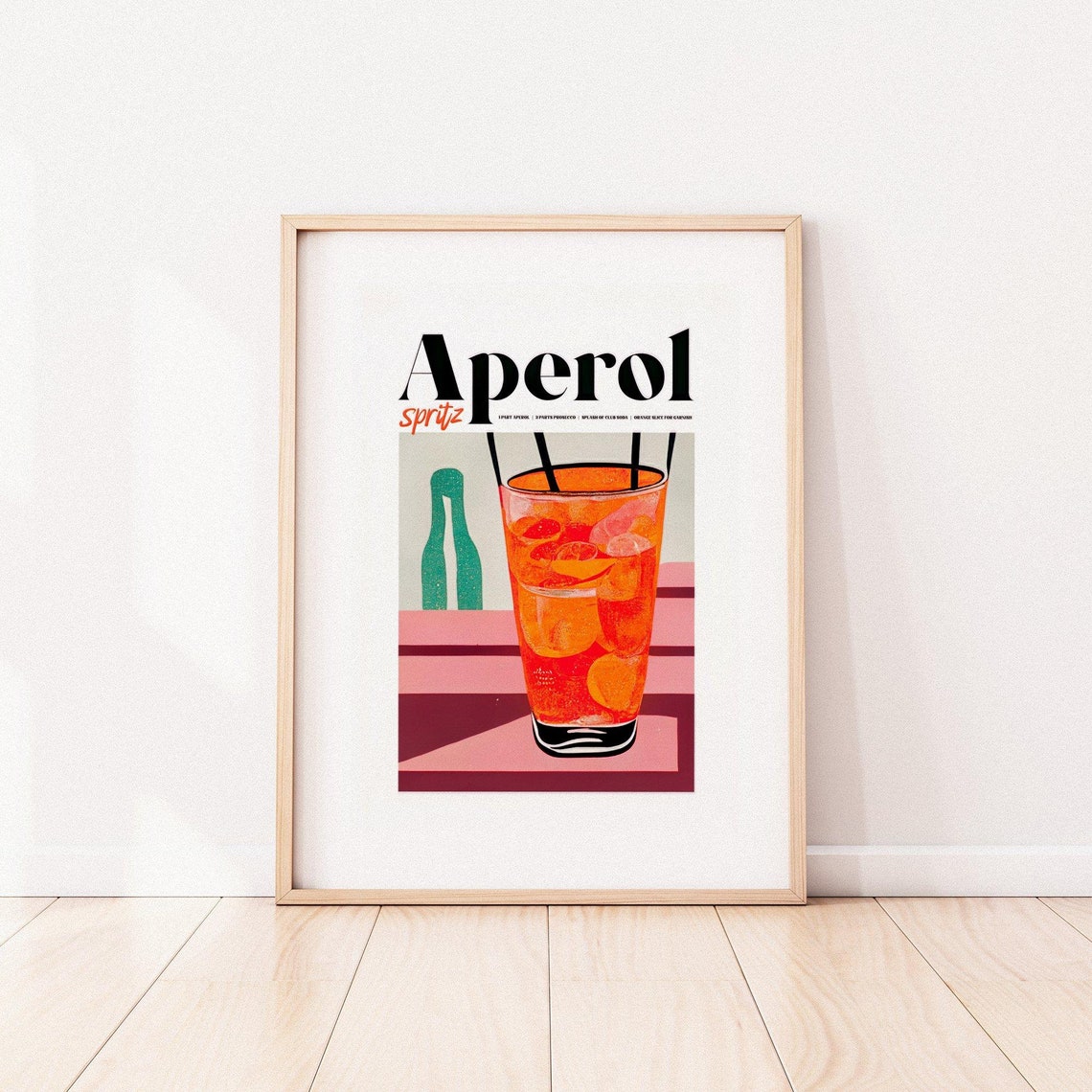 Retro Aperol Spritz Poster Daydrinking Homebar Kitchen Bar Prints ...
