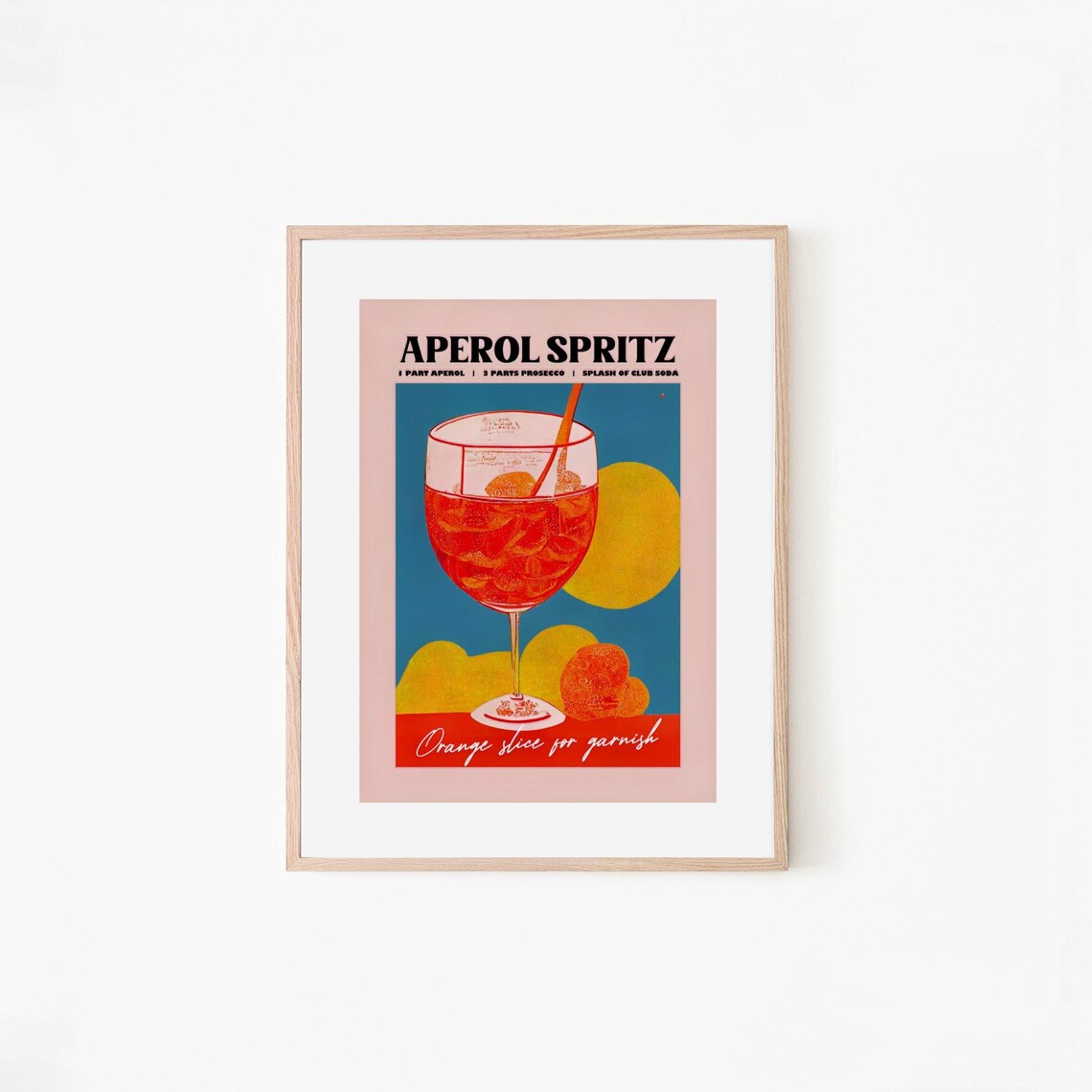 Retro Aperol Spritz Poster Aperol Pink View Homebar Kitchen - Etsy
