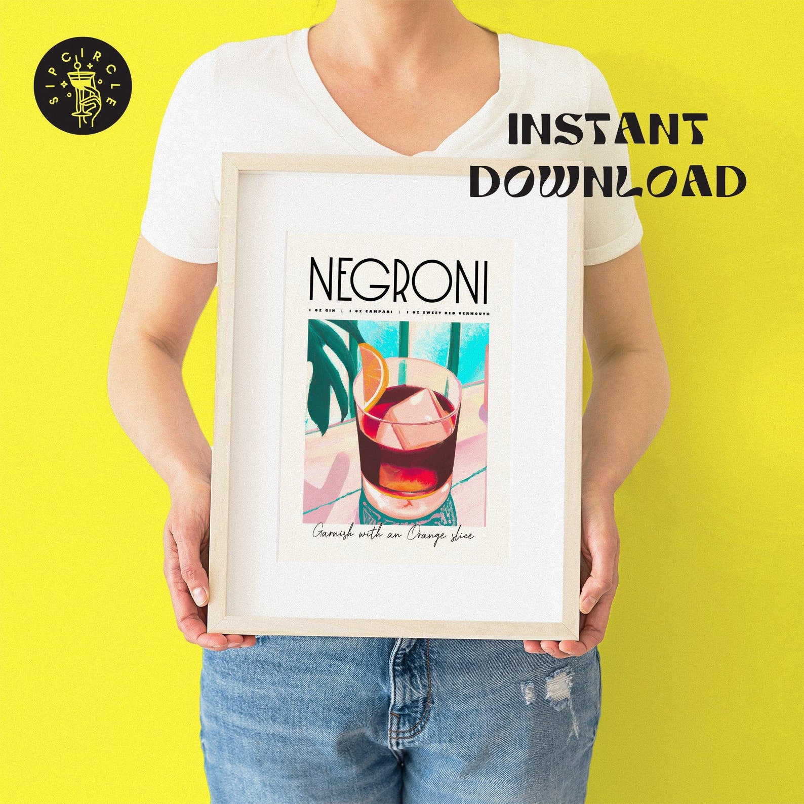 Iconic Negroni Cocktail Poster Retro Bar Wall Art Negroni - Etsy