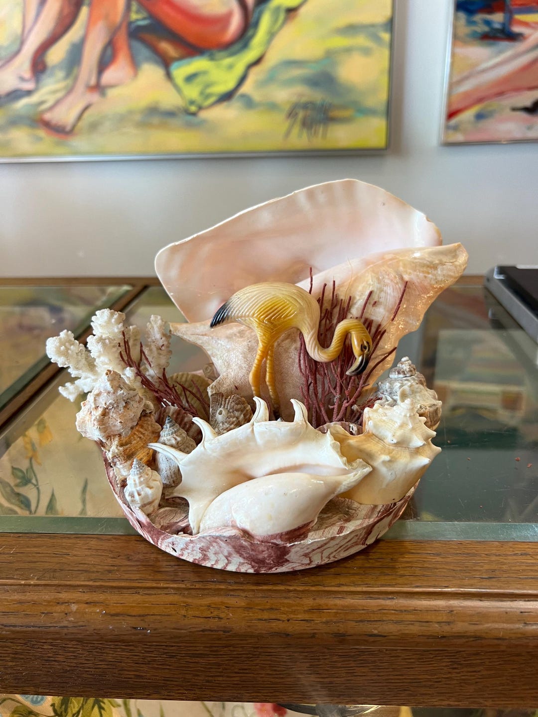 1950s Mid Century Conch Shell Diorama - Etsy