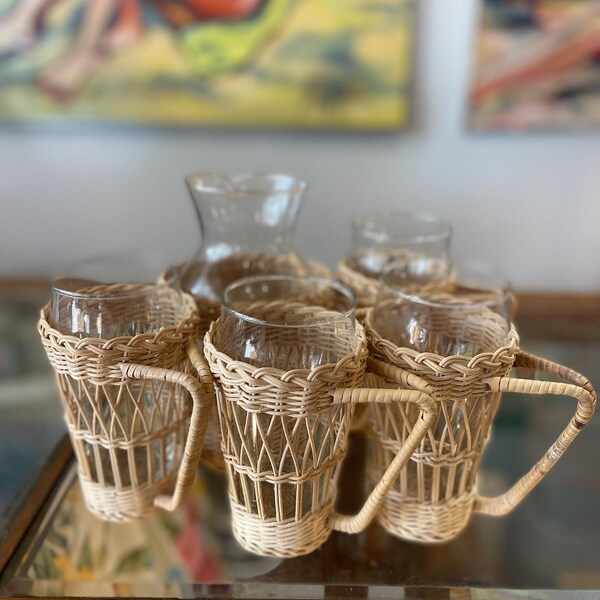 Wicker Pitcher - Etsy