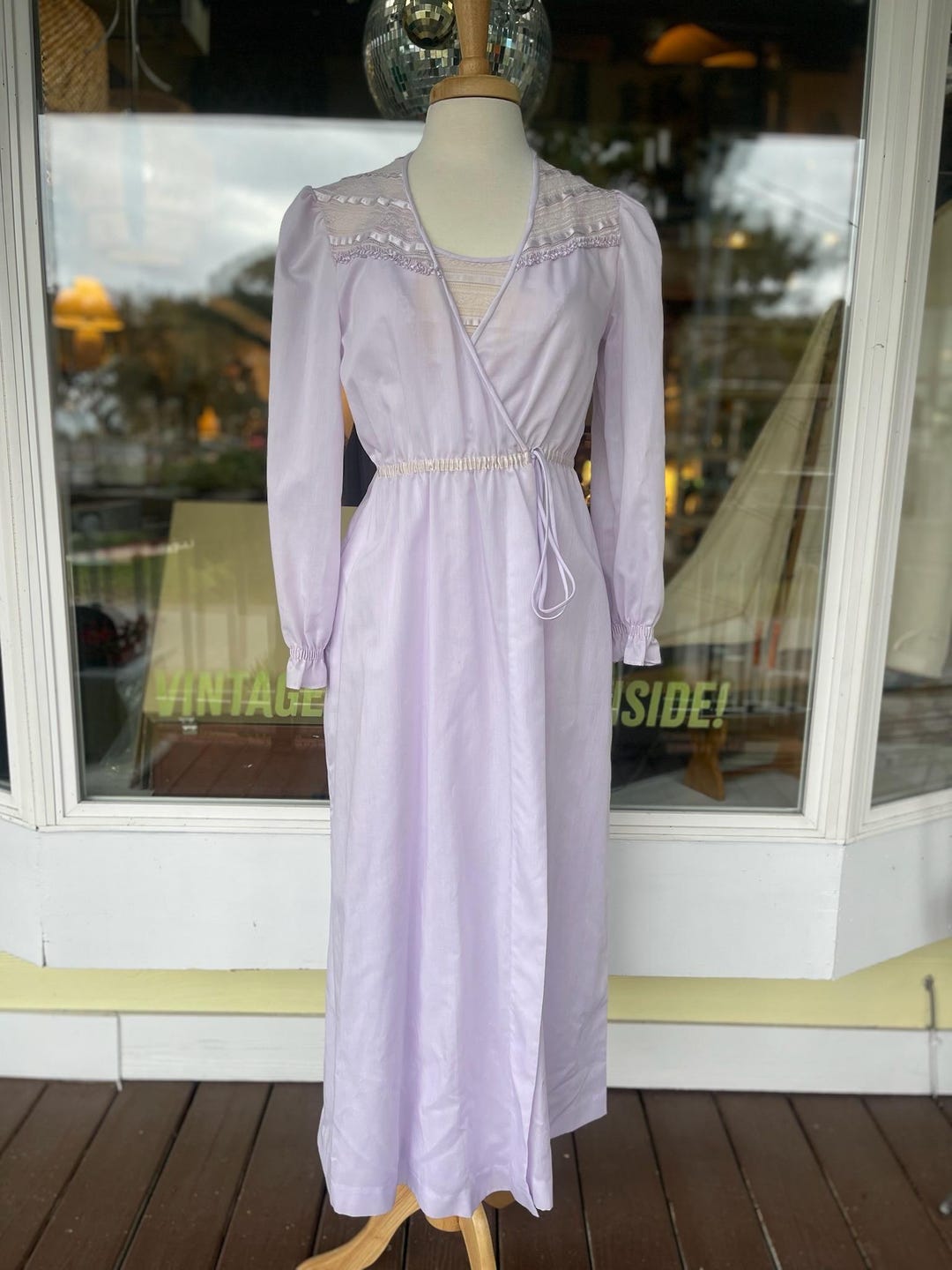 Vintage Lavender Nightgown and Robe Set - Size Small - Etsy