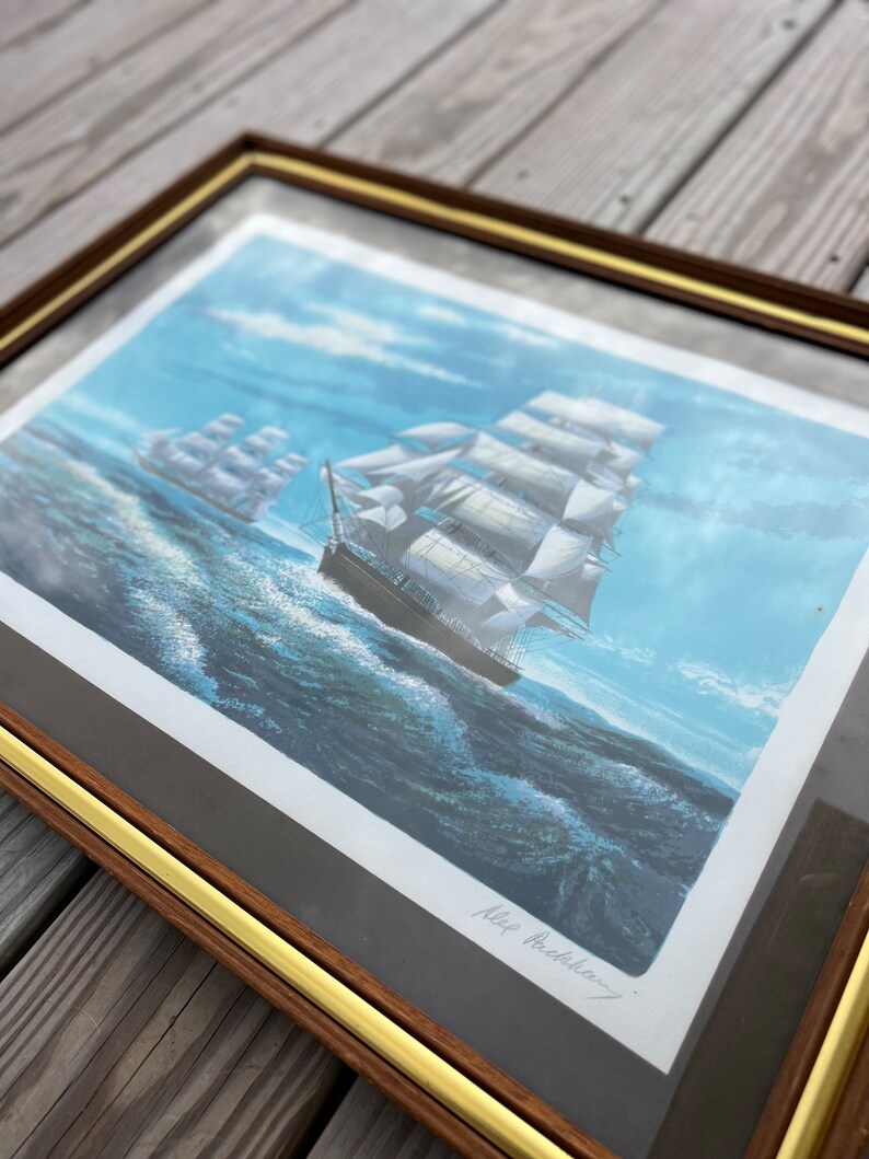 Alex Packham Nautical Sailing Ships Lithograph Signed and - Etsy