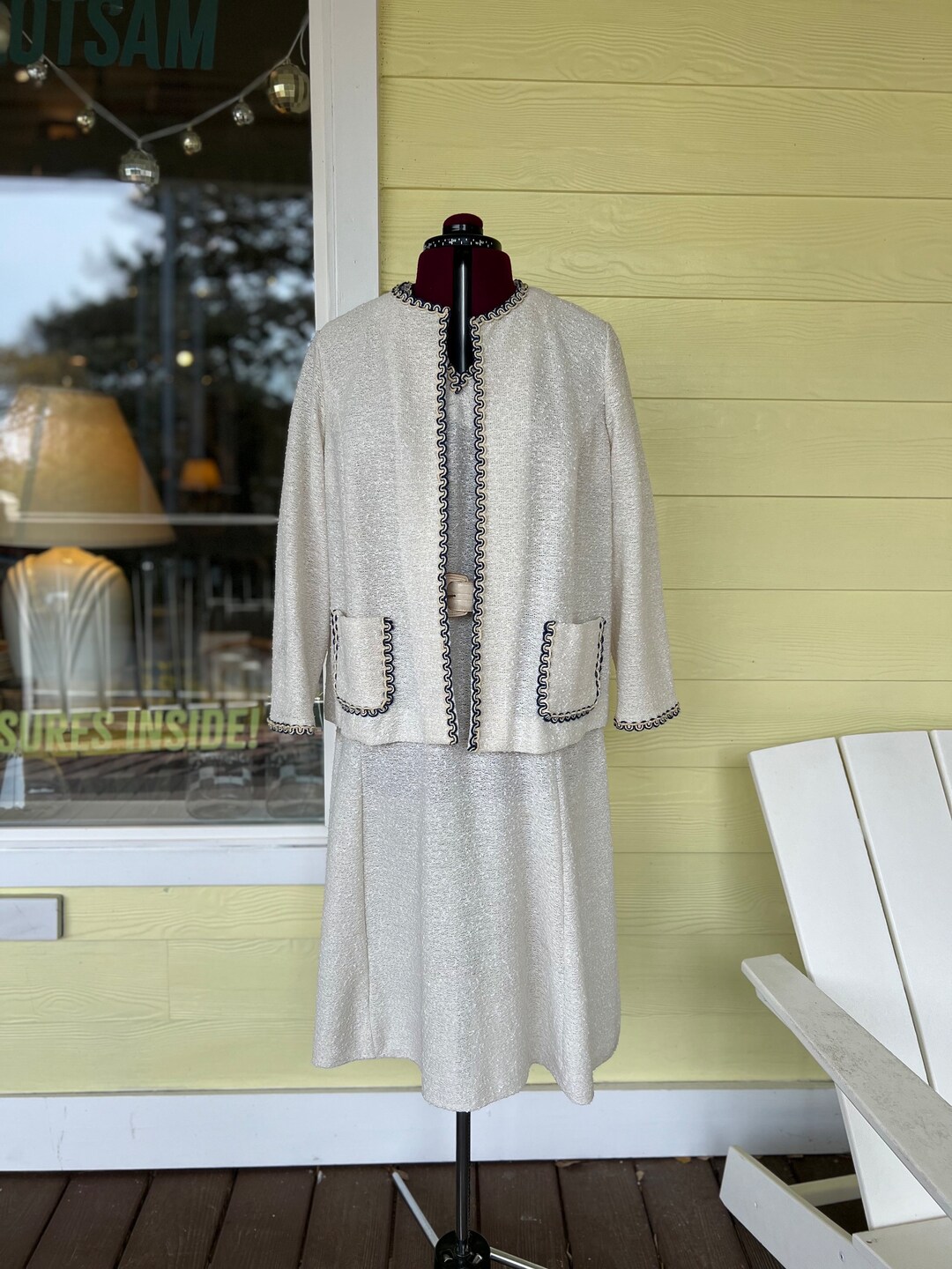 Vintage 1960s White Amy Adams Dress and Jacket Set - Size XL - Etsy