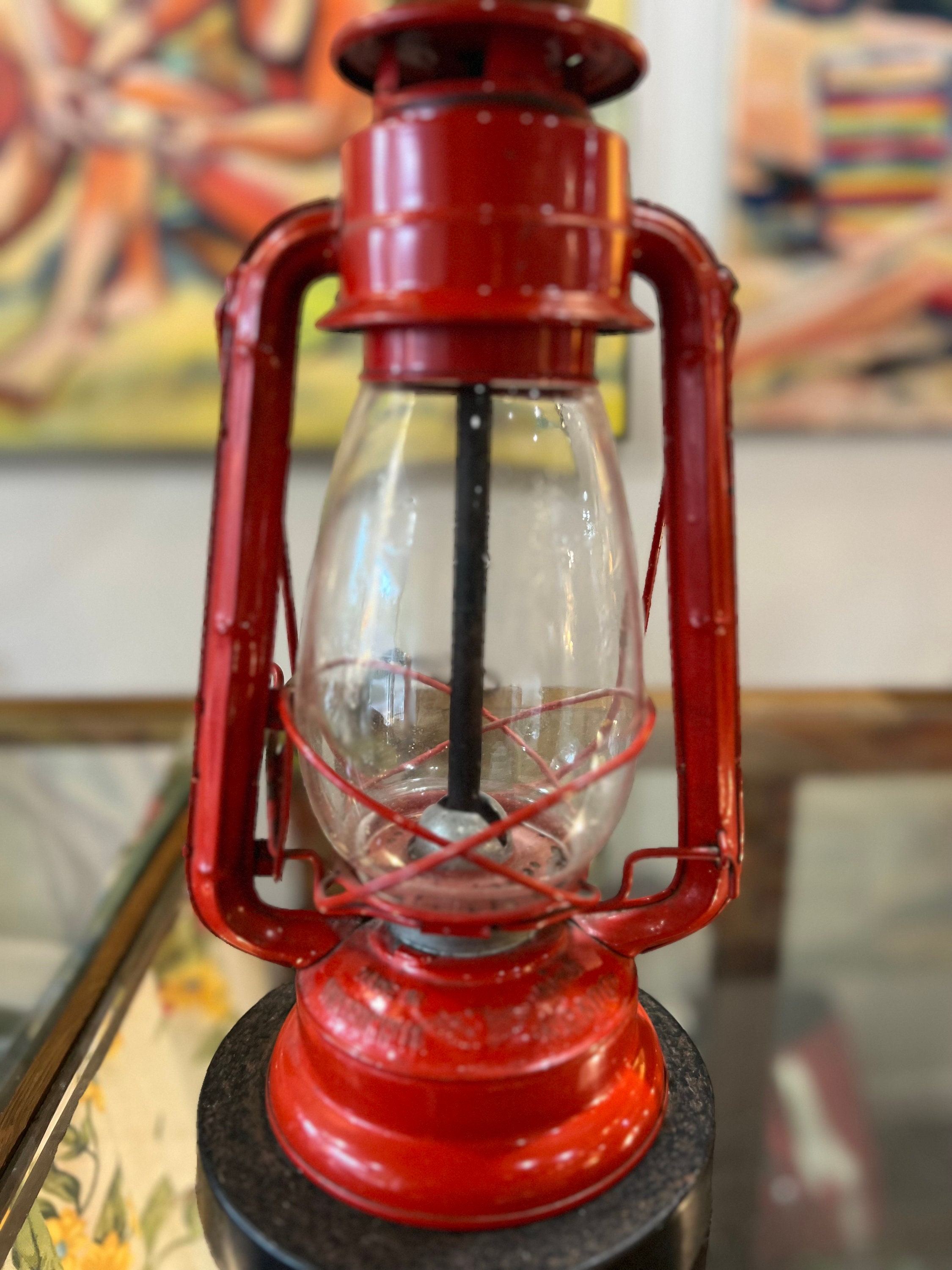 Vintage Red Lantern Table Lamp - Etsy