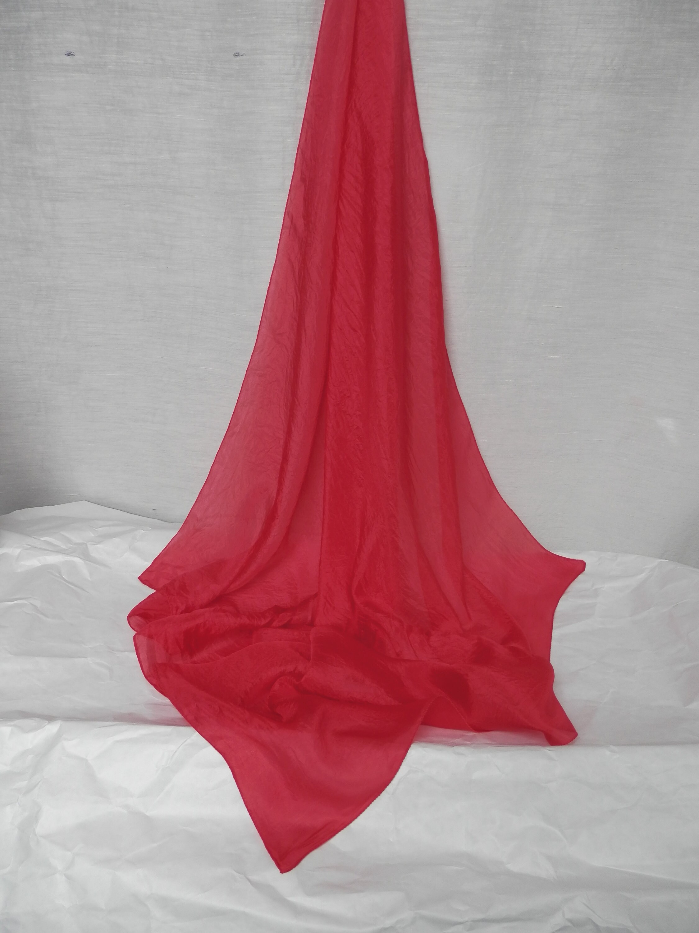 Silk Scarf Red Uni Raspberry Red Scarf Silk Fulard Silk - Etsy UK