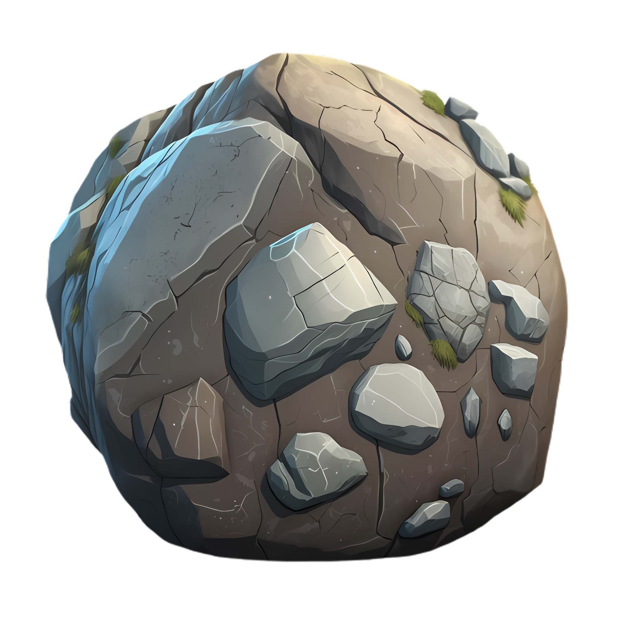 A Cartoon Rock Boulder Design PNG SVG JPG Game Assets Clipart - Etsy