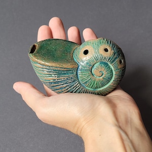 Ancient Musical Instrument Ocarina Seashell in Key G 432hz / Ammonite ...