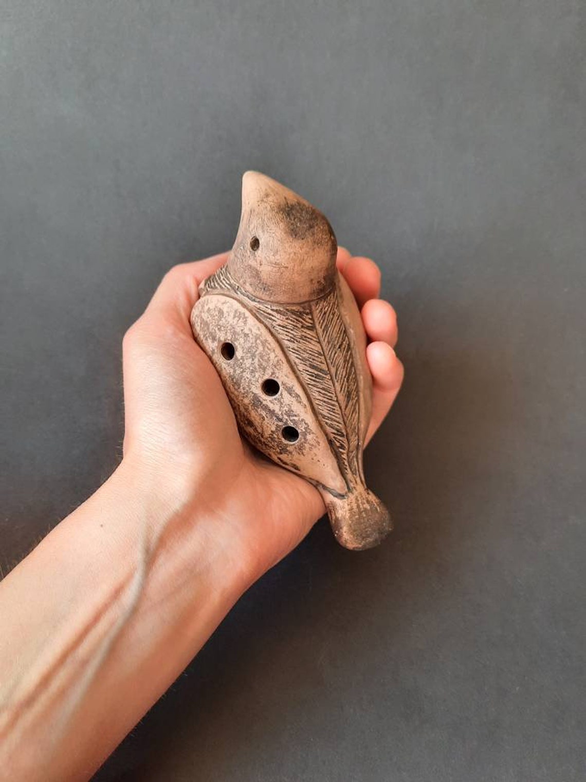 Ancient clay musical instrument / 6-hole ocarina Bird | Etsy