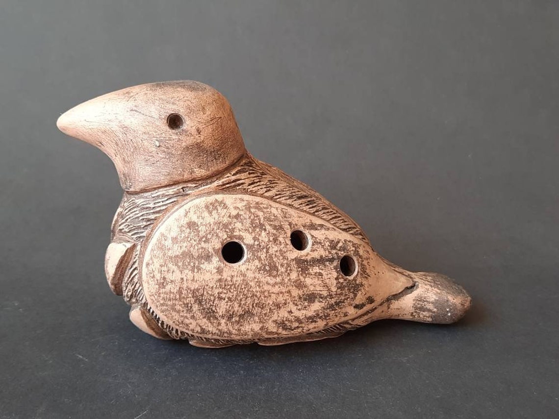 Ancient clay musical instrument / 6-hole ocarina Bird | Etsy