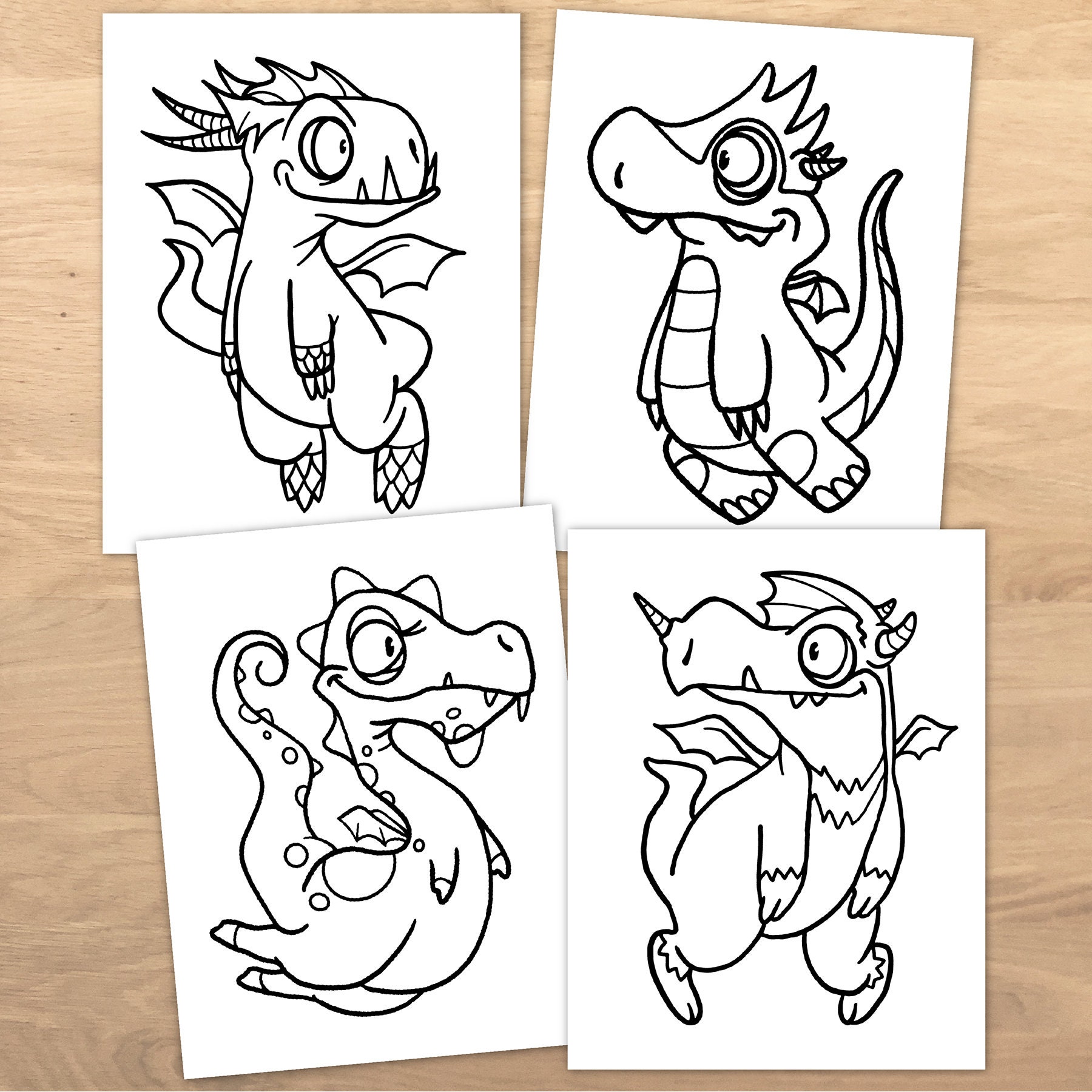 Pet Dragons Coloring Book for Kids, Printable Coloring Pages for ...