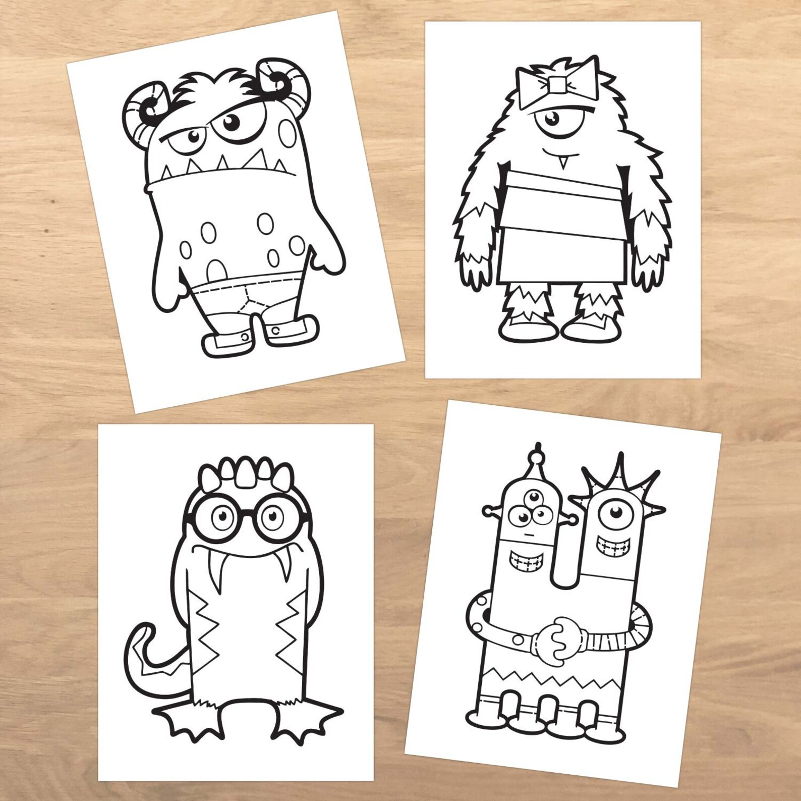 Monsters Coloring Book for Kids, Printable Coloring Pages for Children ...