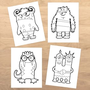 Monsters Coloring Book for Kids, Printable Coloring Pages for Children ...