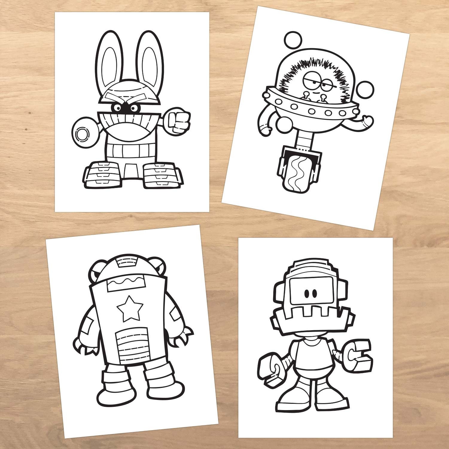 Robots Coloring Book for Kids, Printable Coloring Pages for Children ...