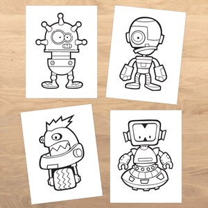 Robots Coloring Book for Kids, Printable Coloring Pages for Children ...
