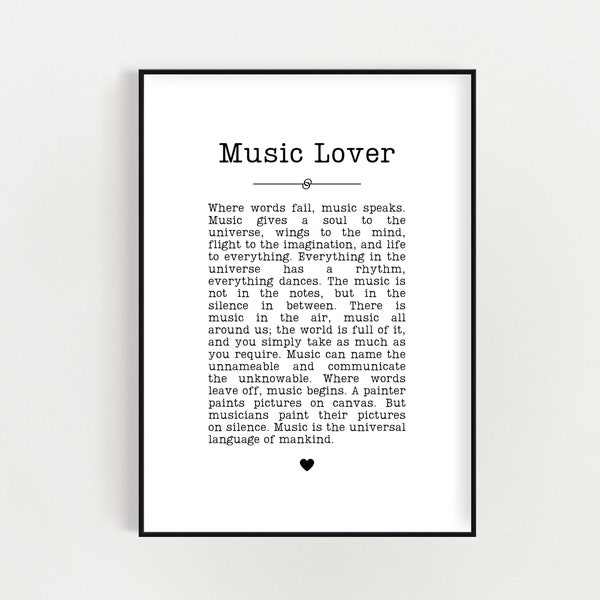 Music Quote Wall Art - Etsy
