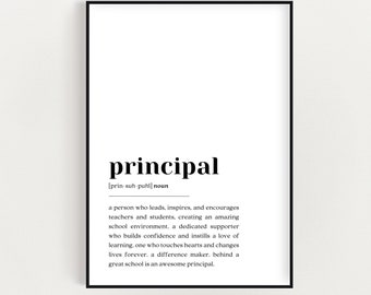 Principal Gift, Principal Printable Sign, Editable School Principal ...