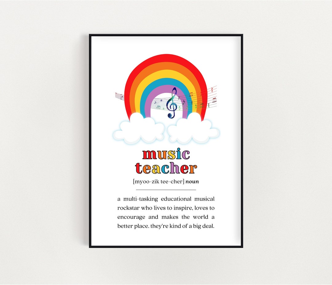 Music Teacher Sign Orchestra Teacher Gift Drum Teacher Gift Guitar ...