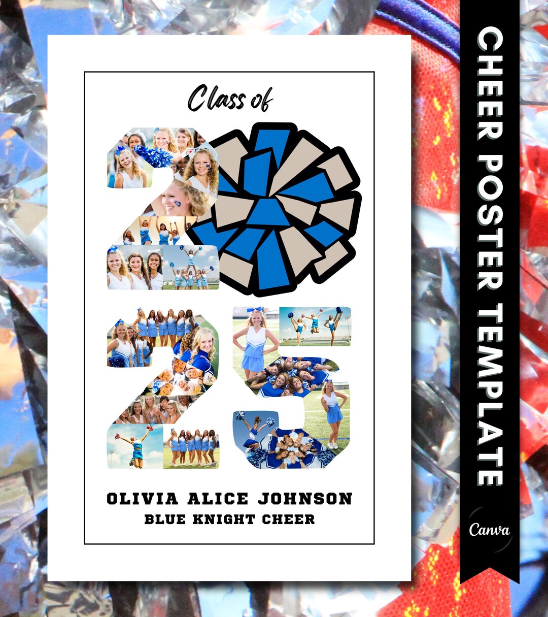Senior Cheer Poster Senior Night Cheerleader Gift Senior Night Poster ...