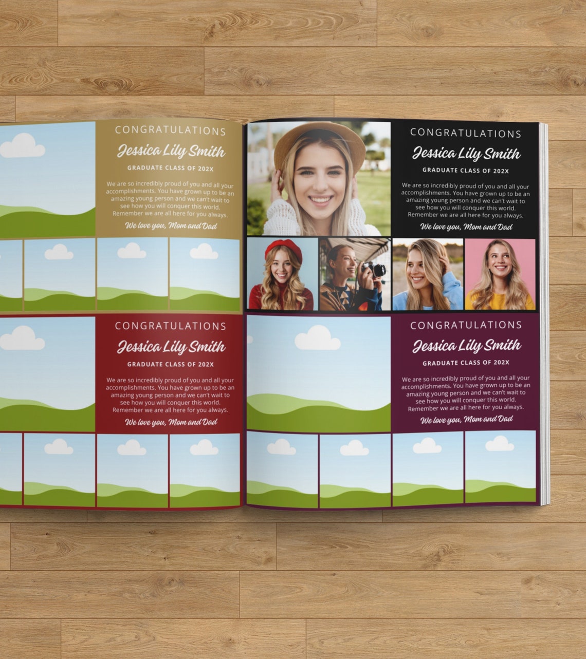 Editable Senior Yearbook Ad Template: Half Page Canva Layout (digital ...