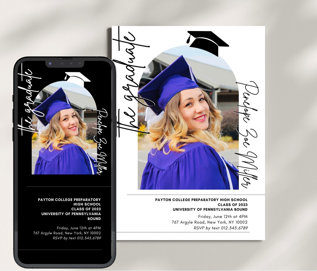 Photo Graduation Invitation, Graduation Invitation 2023 Template ...