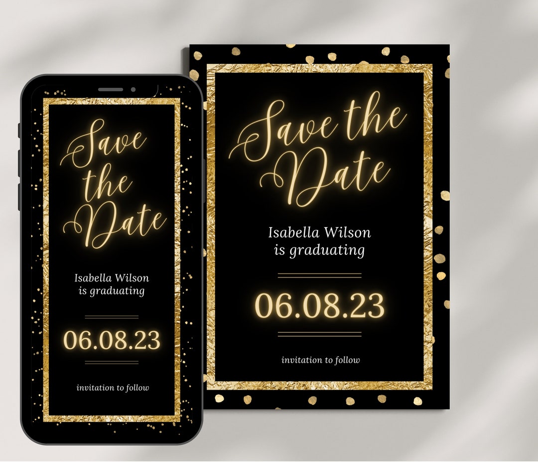Editable Save the Date Template Save the Date Graduation - Etsy