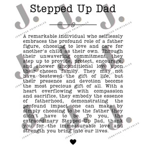 Stepped up Dad Gift, Step Dad Gift Ideas, Meaningful Dad Gift, Bonus ...