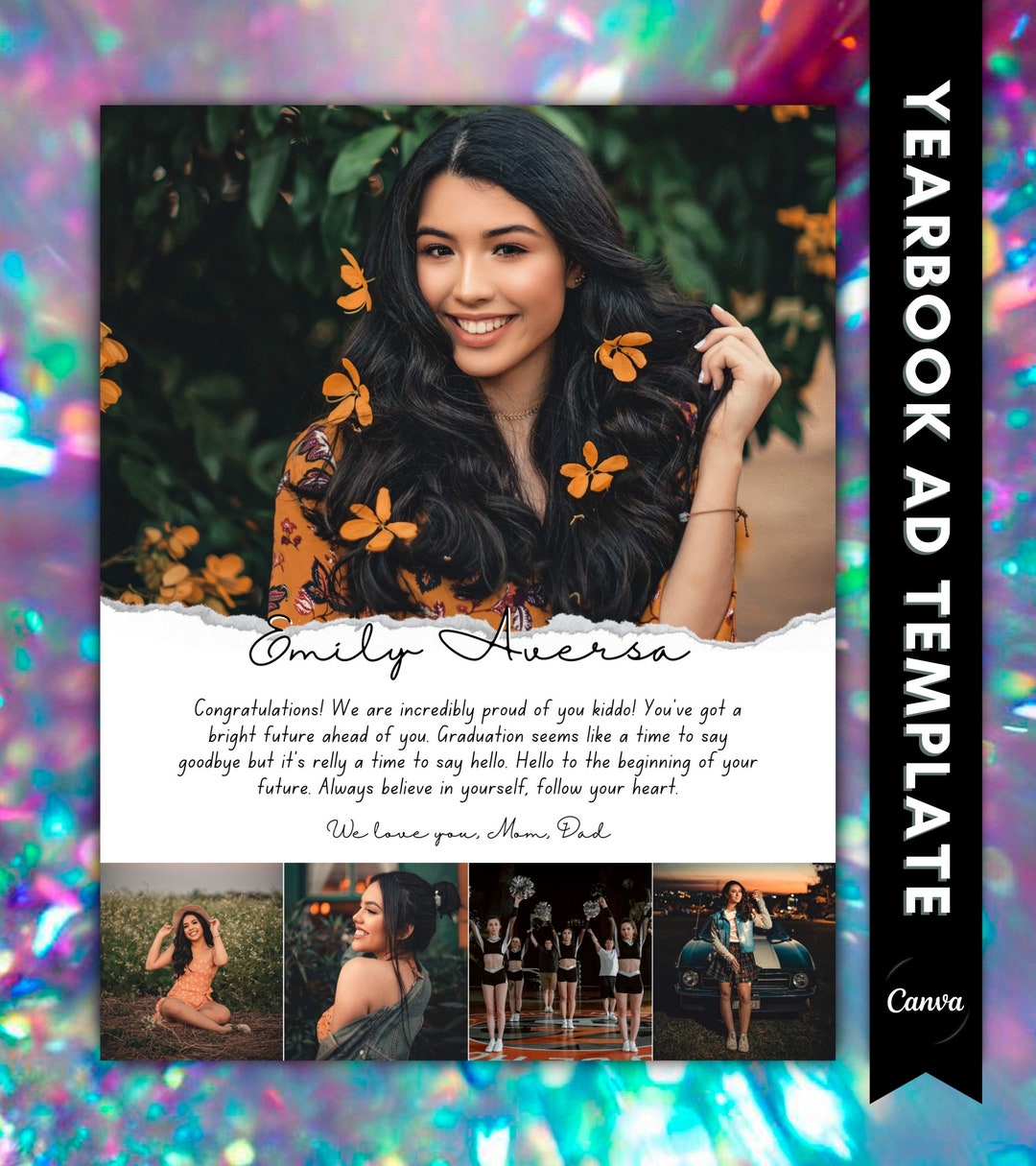 Yearbook Ad Canva Template Senior Yearbook Template Custom Senior ...
