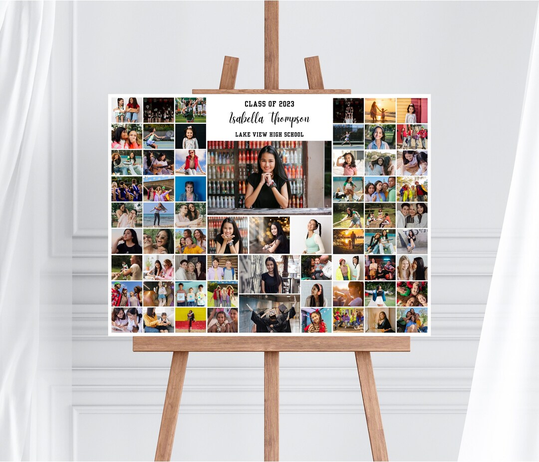 Graduation Picture Collage Template Photo Collage for Graduation Party ...