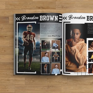 Football Senior Yearbook Ad Template: Full Page Canva Design (8.5x11 ...