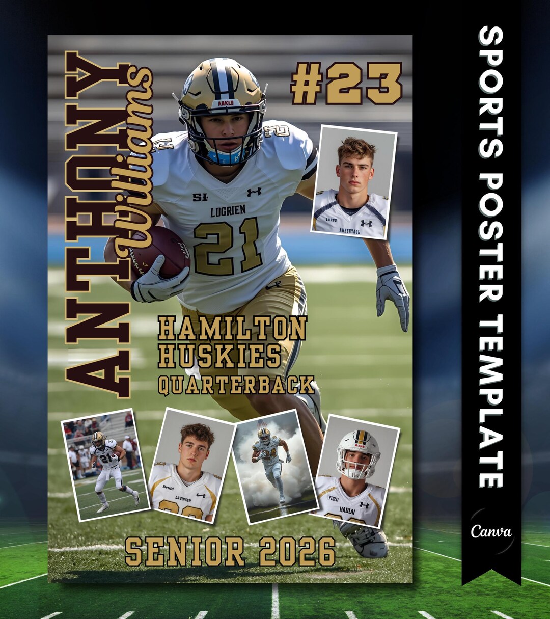 Senior Night Football Poster Template: Customizable Canva Design ...
